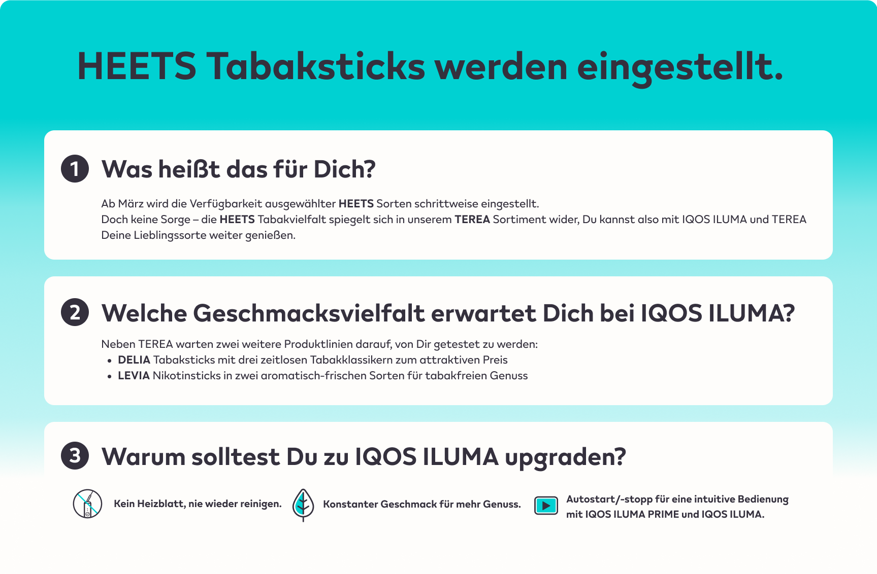 HEETS werden eingestellt: Jetzt auf IQOS ILUMA upgraden | IQOS DE
