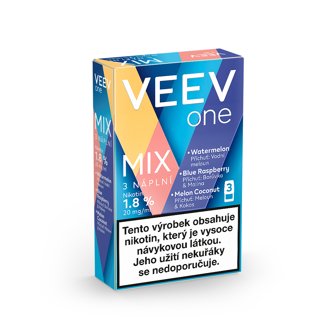 VEEV ONE MIX 3 příchutí: Vodní meloun, Borůvka & Malina, Meloun & Kokos ...