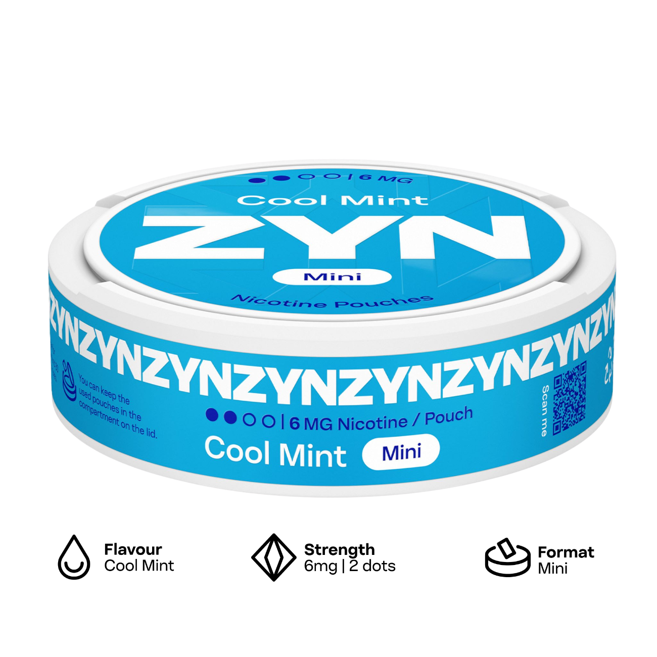Buy ZYN COOL MINT Mini Strong Can - Strong Nicotine Pouches | UK