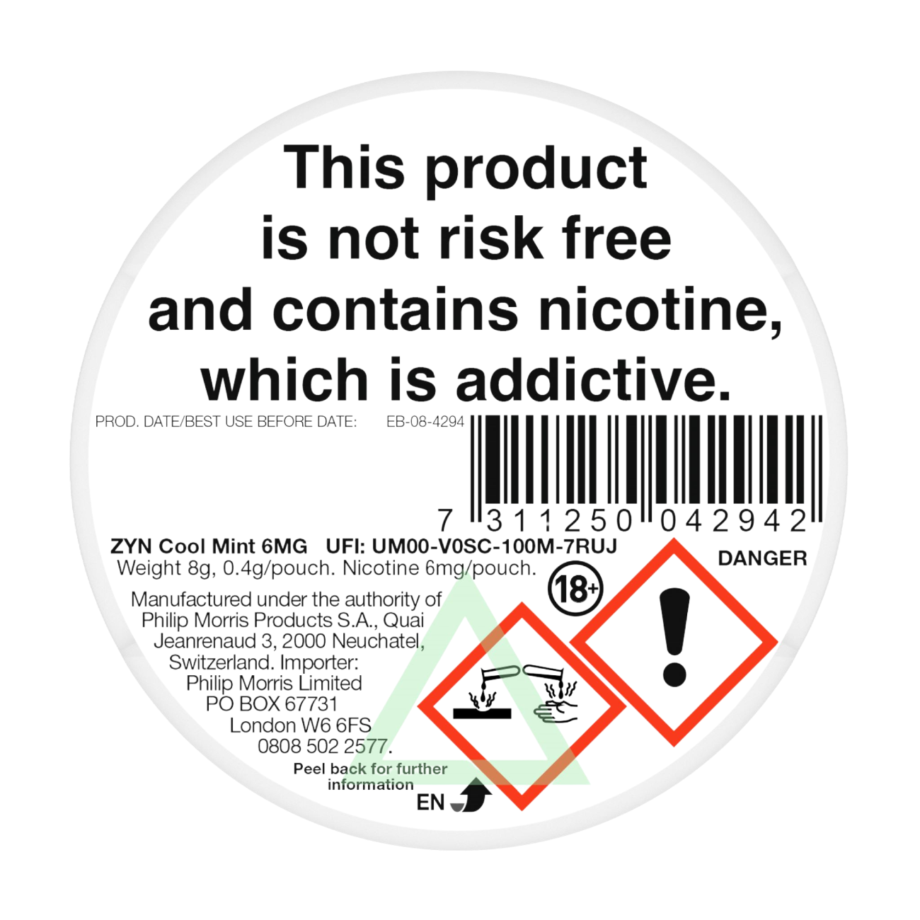 Buy ZYN COOL MINT Mini Strong Can - Strong Nicotine Pouches | UK